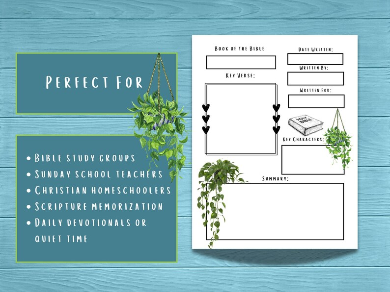 Instant Download Printable Bible Study Sheet | Bible Book Summary | Key ...
