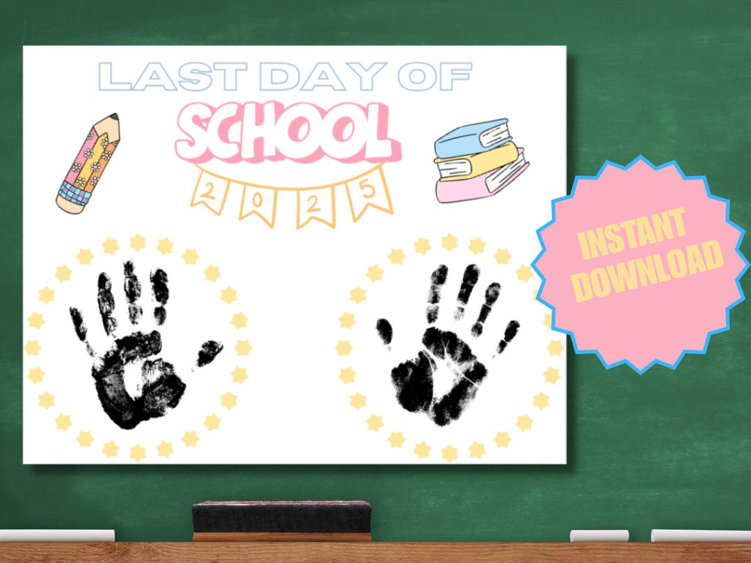 Last Day of School Handprint Craft Printable | End of Year Keepsake ...