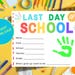 End of School Year Printable Questionnaire & Handprint Art | Keepsake ...
