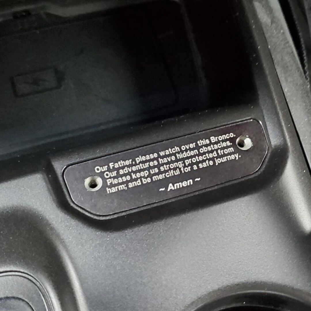 Bronco Console Badge Bronco Prayer - Etsy