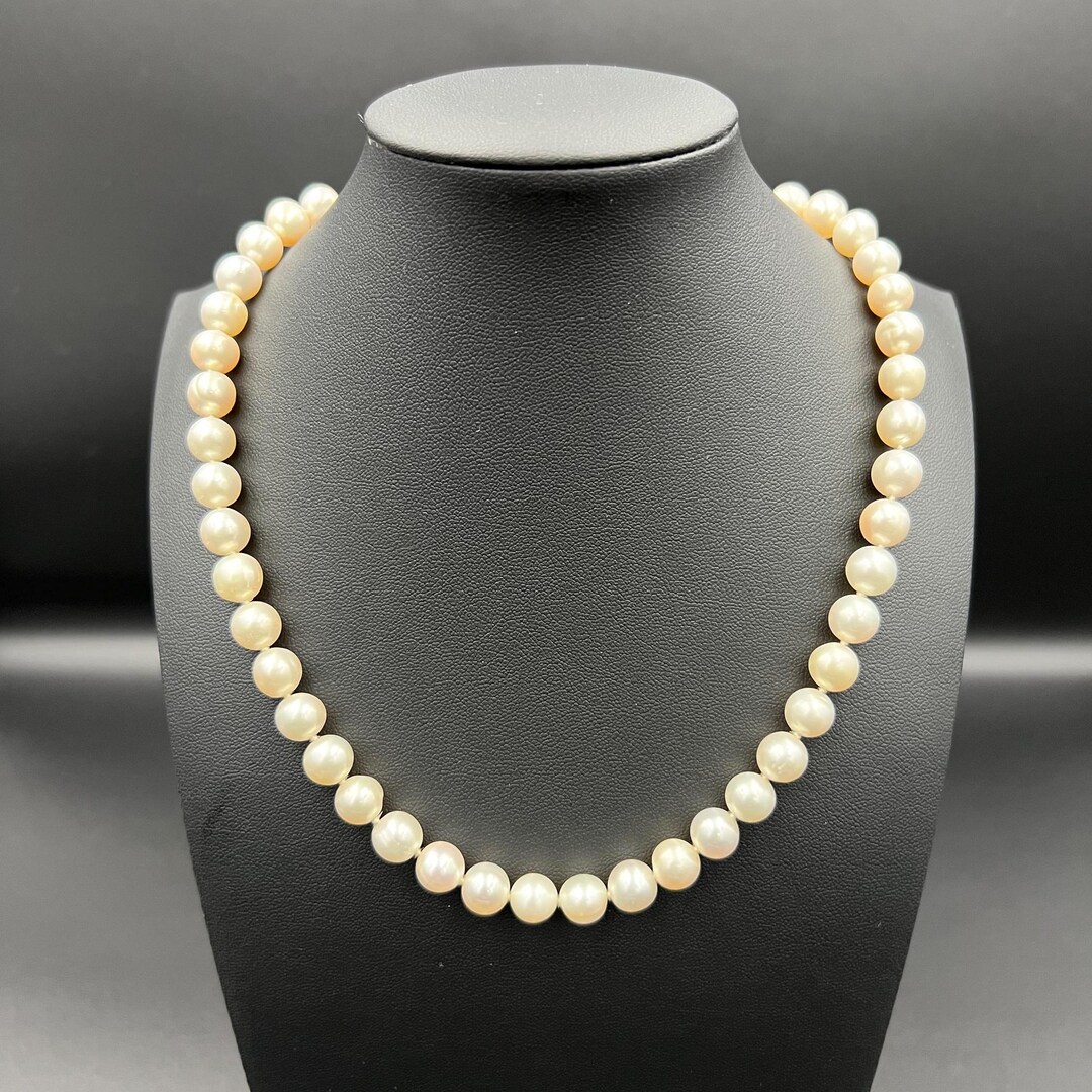 Honora Pearl Necklace With 14k Yellow White Gold Diamond Art Deco Clasp ...