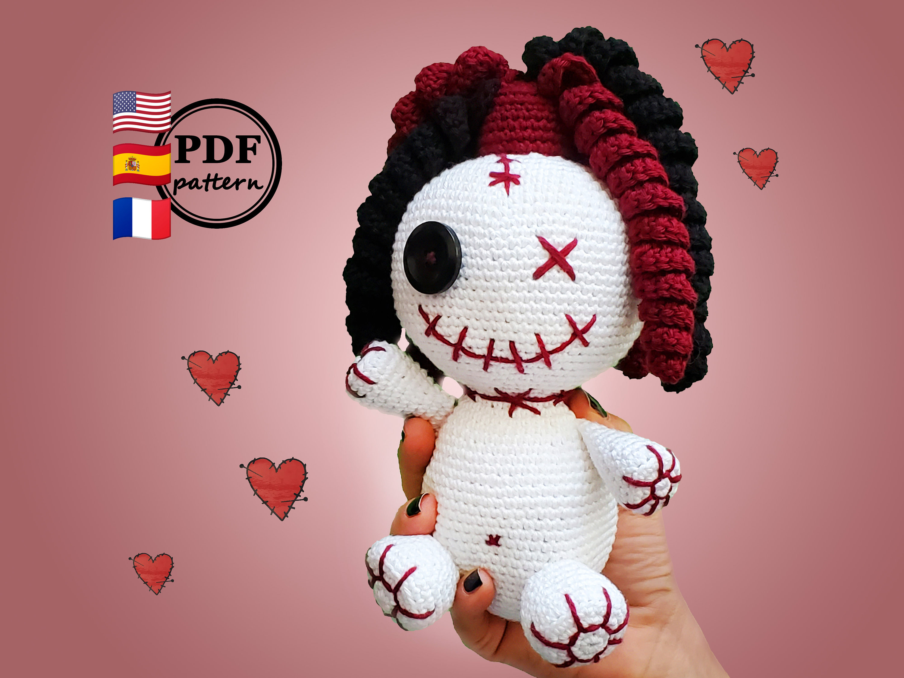 Crochet Pattern Baboo the Voodoo Doll Amigurumi Digital - Etsy
