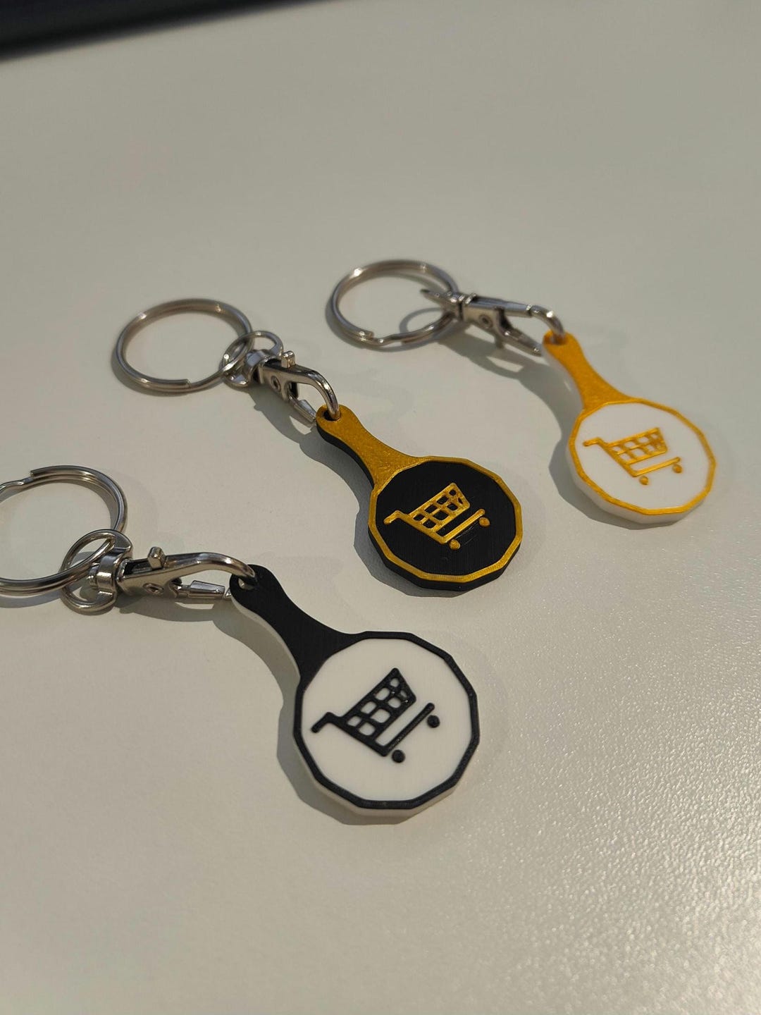 Trolley Token Keychain, Trolley Pound for Supermarket, Groceries, 3D ...