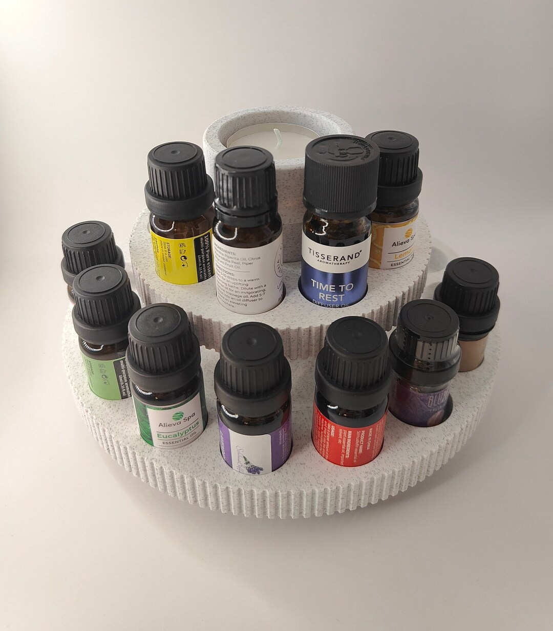 Rotating Essential Oil Stand Rack Display Storage, 3D Printed, Natural ...
