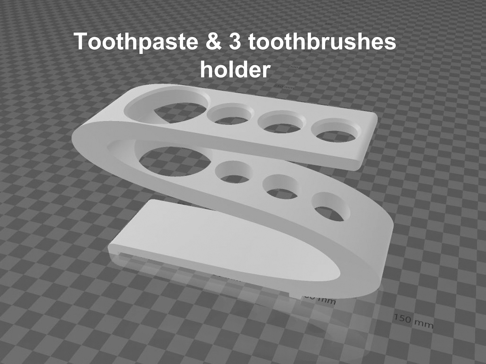 Customizable Toothbrush Toothpaste Holder for 3, 2, 1 Personalised Case ...