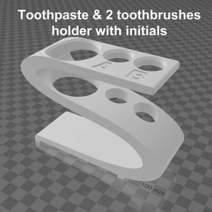 Customizable Toothbrush Toothpaste Holder, Personalised Bathroom ...
