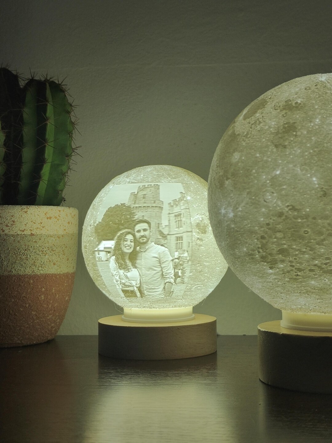 Personalised Photo Moon Lamp, Lithophane Lunar Night Lamp, Custom Made ...