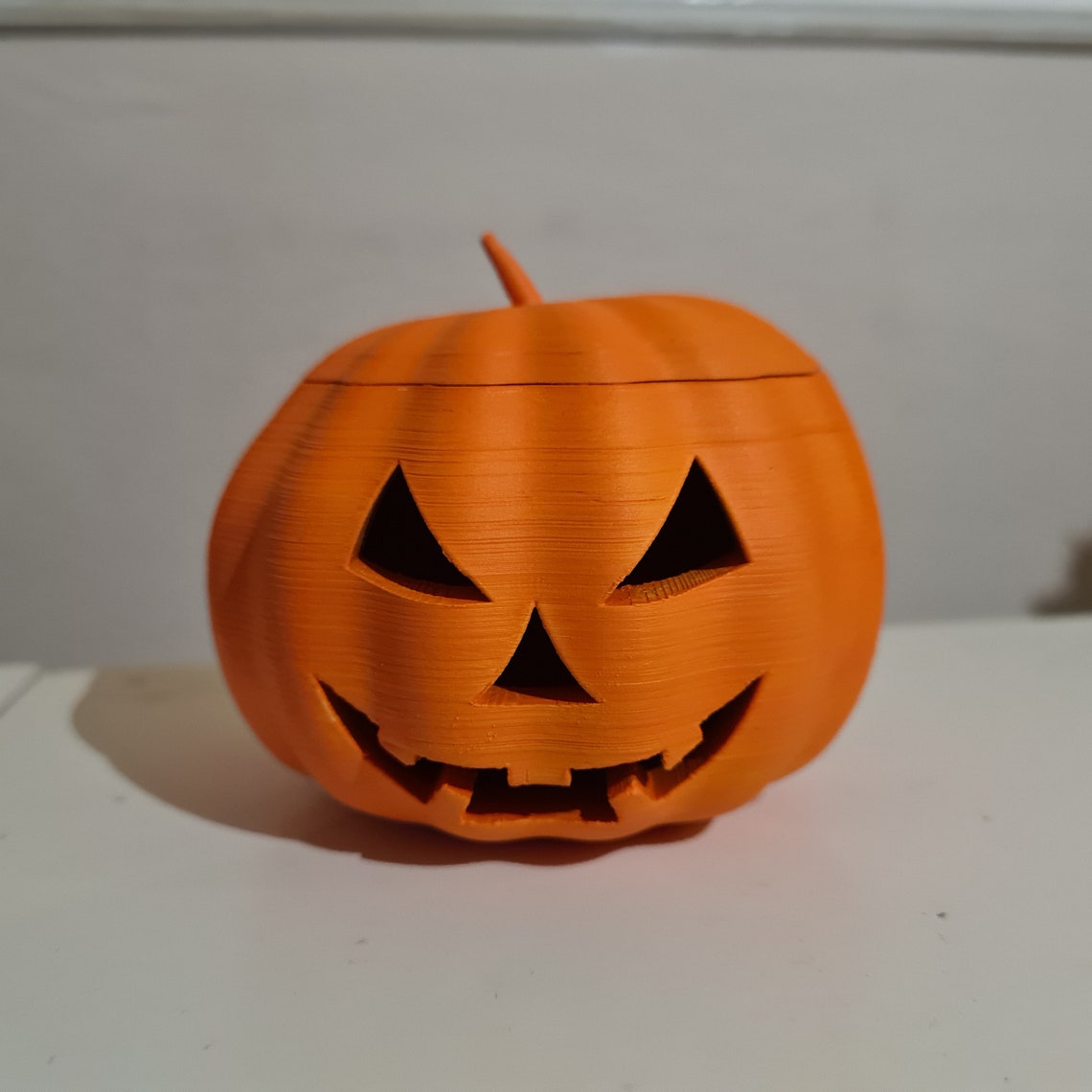 Halloween Pumpkin Jack O' Lantern With Lid 3D Printed With LED - Etsy