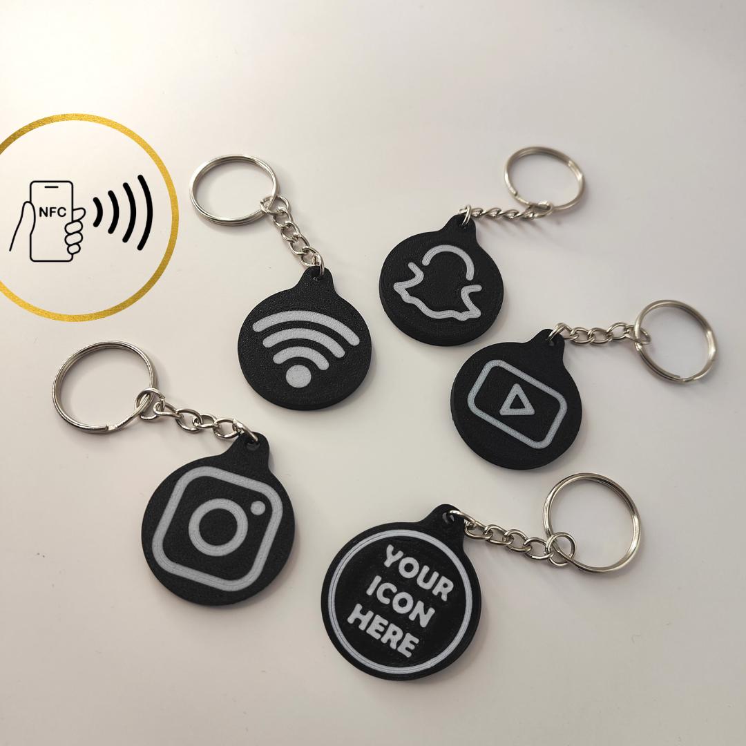 Custom NFC Tag Keychain: 3D Printed Business Logo, Personalized Link - Etsy