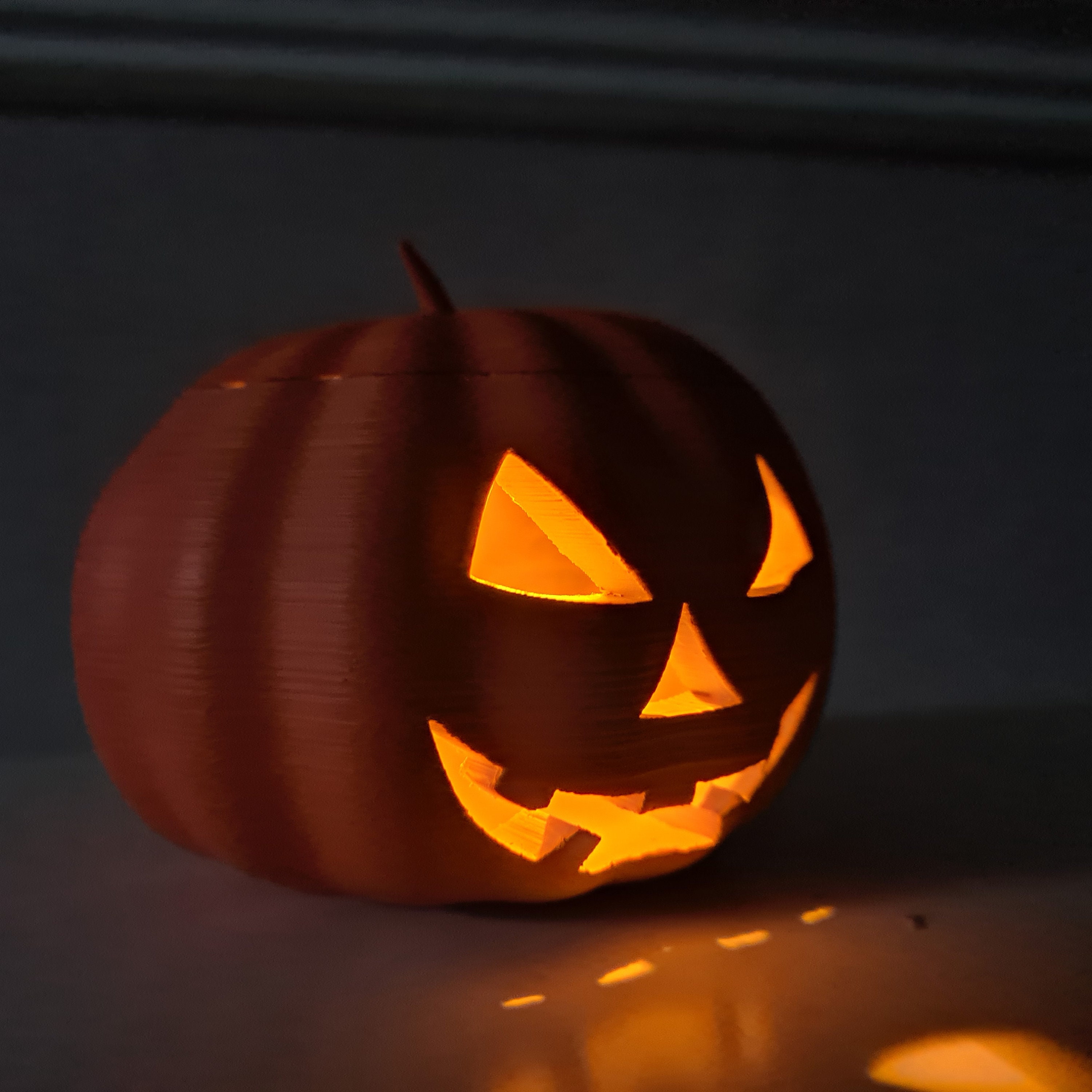 Halloween Pumpkin Jack O' Lantern With Lid 3D Printed With LED - Etsy