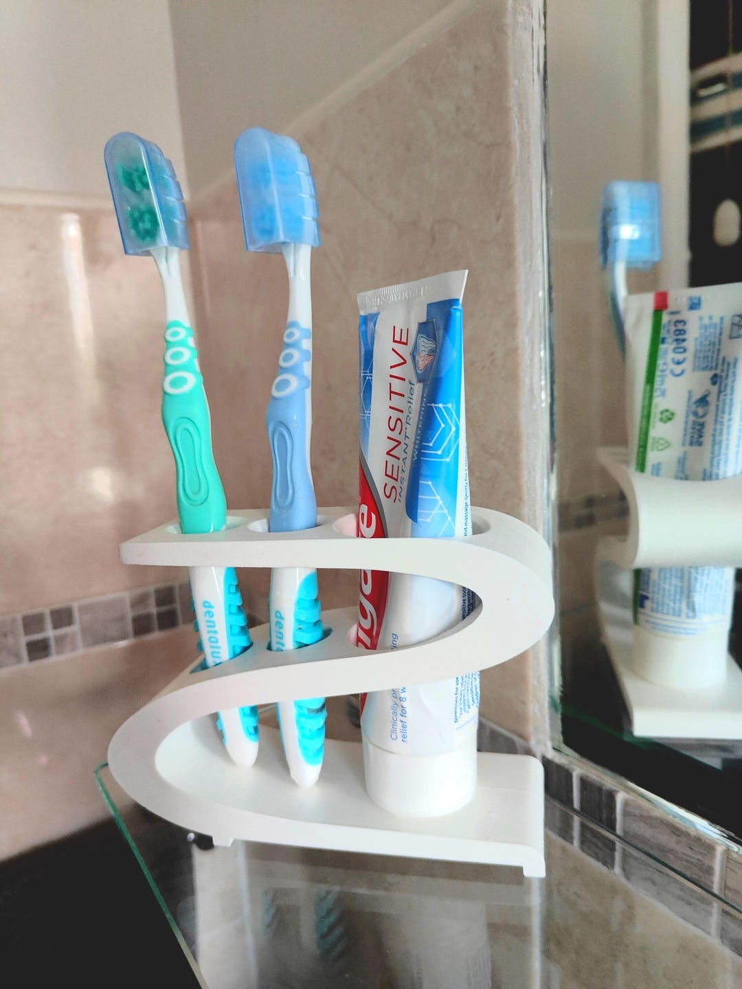 Customizable Toothbrush Toothpaste Holder, Personalised Bathroom ...
