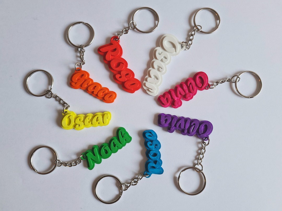 Personalized 3D Printed Name Keychain: Custom Bookbag Tag - Etsy