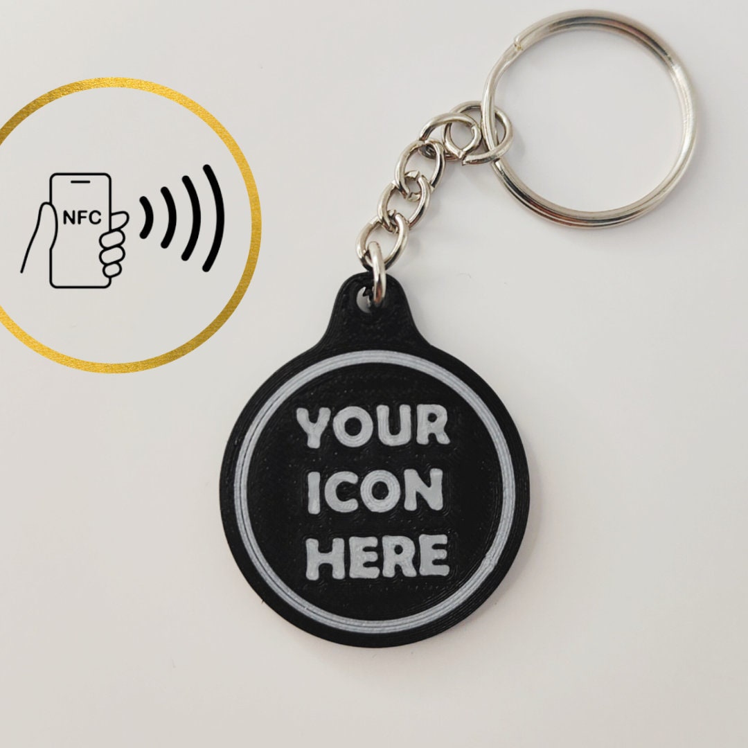 Custom NFC Tag Keychain: 3D Printed Business Logo, Personalized Link - Etsy