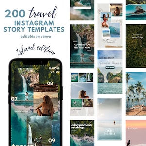 200 Instagram Travel Story Templates | Island Edition | Stories Bundle ...