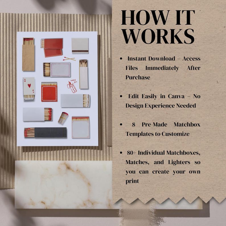 Matchbox Poster Templates + DIY | Digital Download | Personalized Gift ...