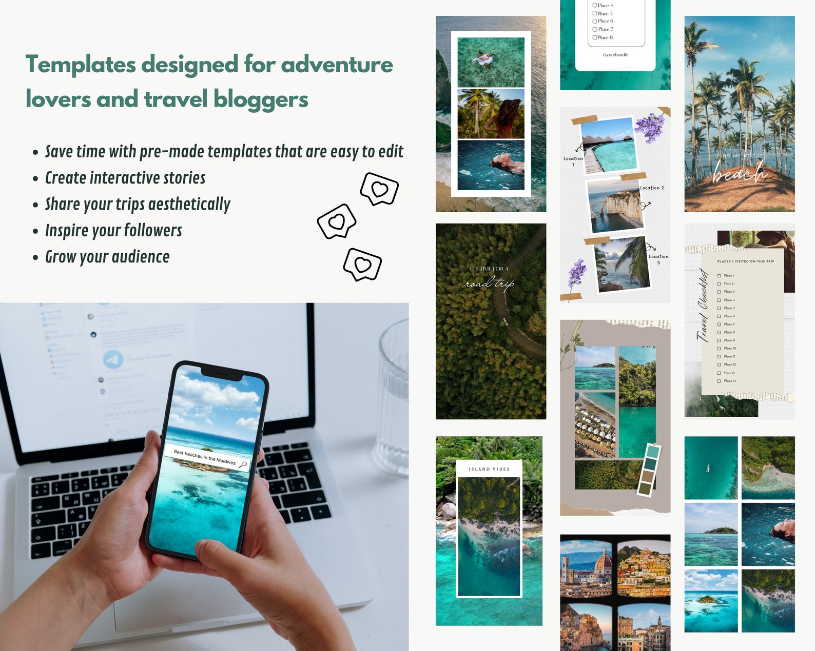 200 Instagram Travel Story Templates | Island Edition | Stories Bundle ...