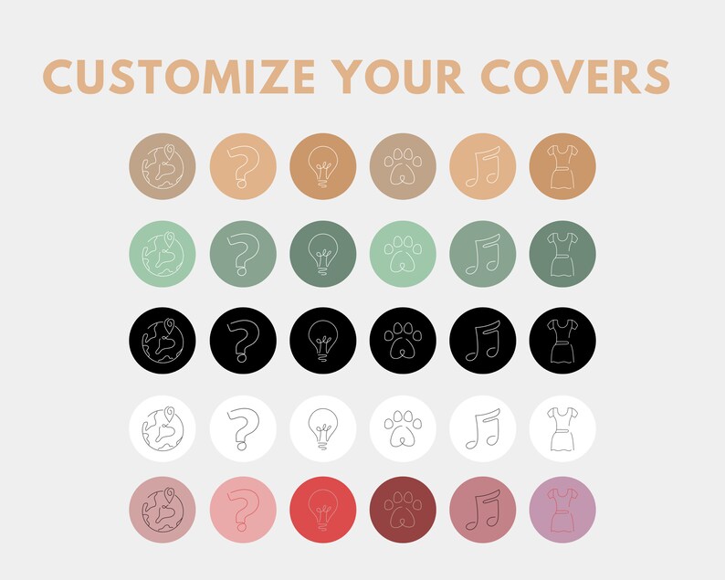 200 Black Instagram Cover Highlights | Minimalist Line Art Canva ...