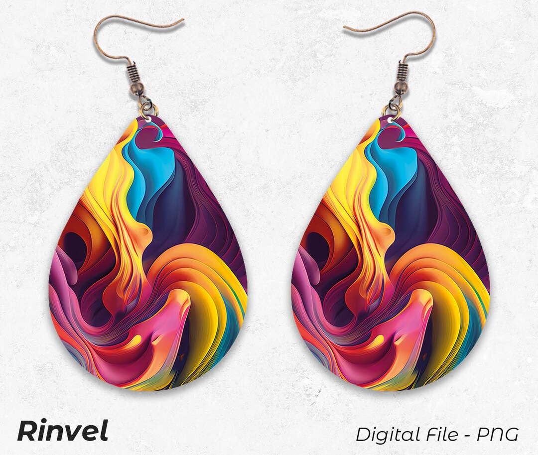Abstract Sublimation Earring Designs Template PNG, Instant Digital ...