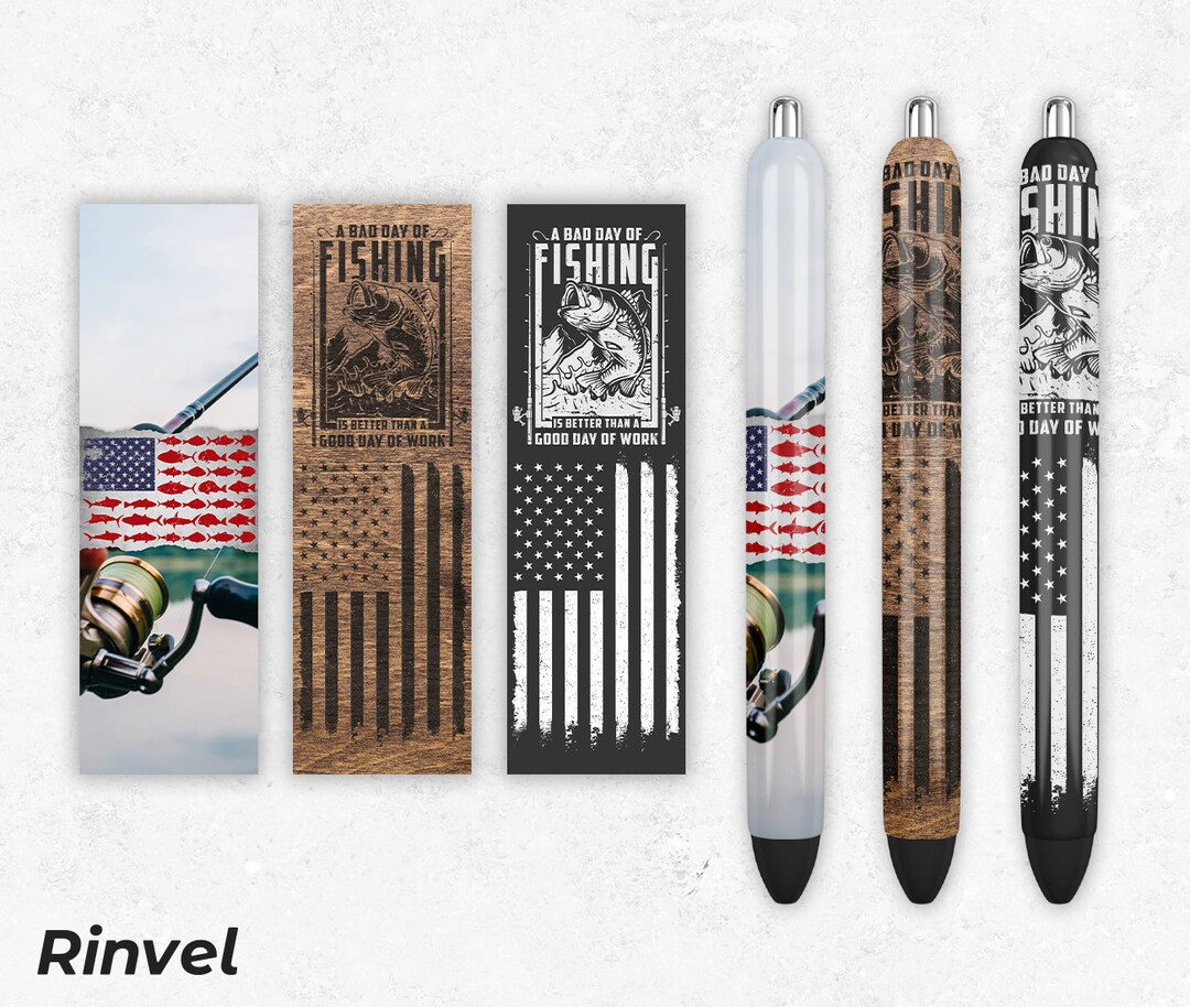 Fishing Pen Wraps Sublimation Designs, Pen Wraps PNG, Waterslide Epoxy ...