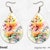 Peace Sign Flowers Earrings, Digital Download PNG, Floral Sublimation ...