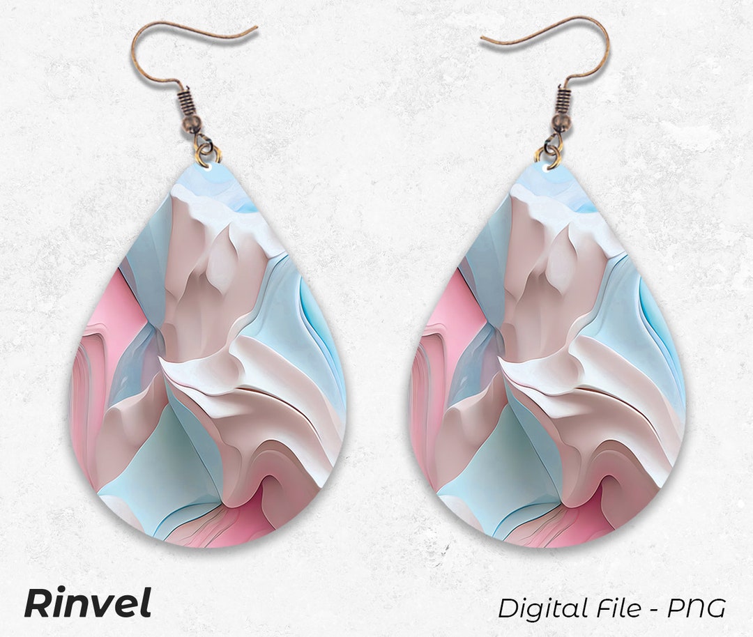 Abstract Art Earring, Sublimation Earring Designs Template Earring ...