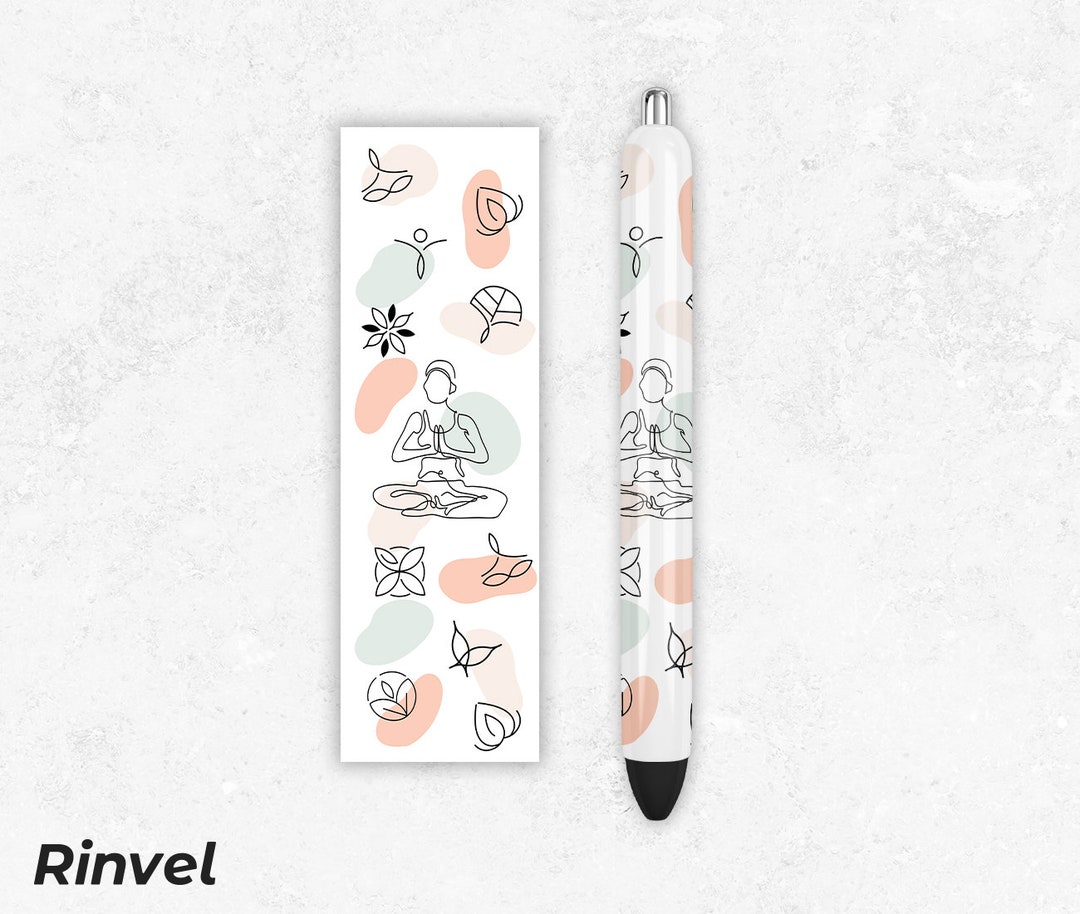 Yoga Pen Wraps Sublimation Designs, Pen Wraps PNG, Waterslide Epoxy Pen ...