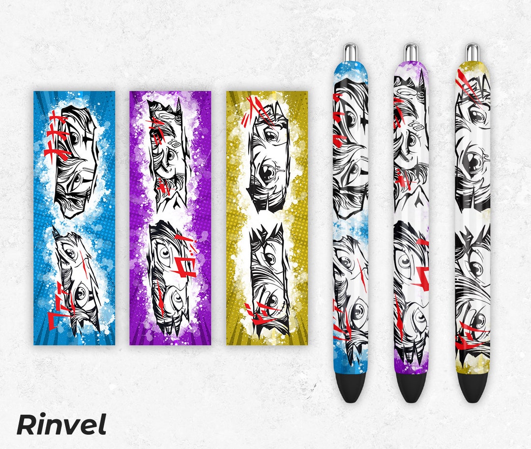 Anime Pen Wraps PNG Sublimation Designs Waterslide Epoxy Pen Wraps ...