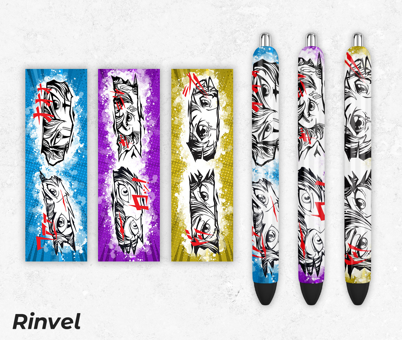 Anime Pen Wraps PNG Sublimation Designs Waterslide Epoxy Pen Wraps ...