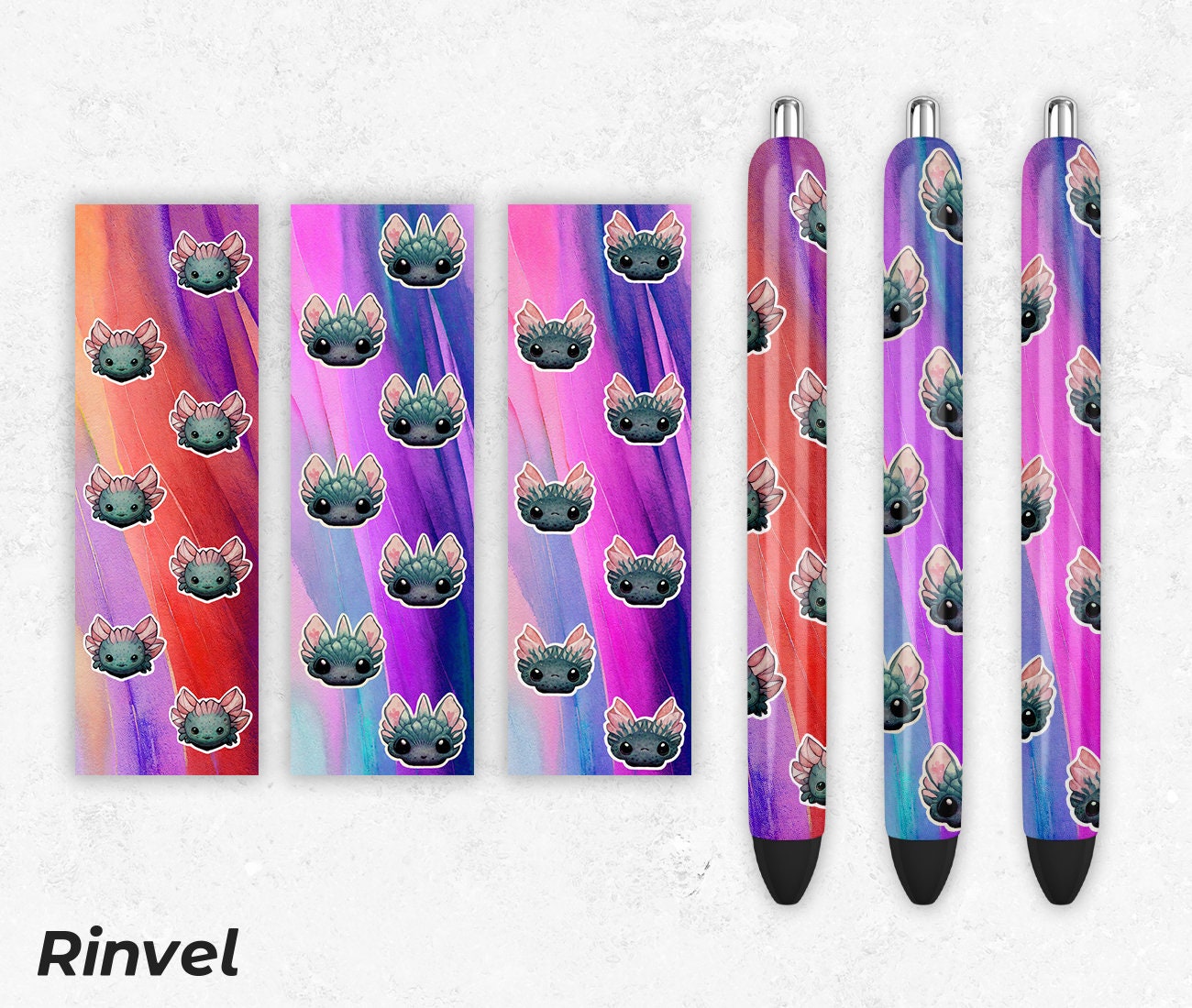 Pen Wraps PNG Axolotl Pen Wraps Sublimation Designs - Etsy