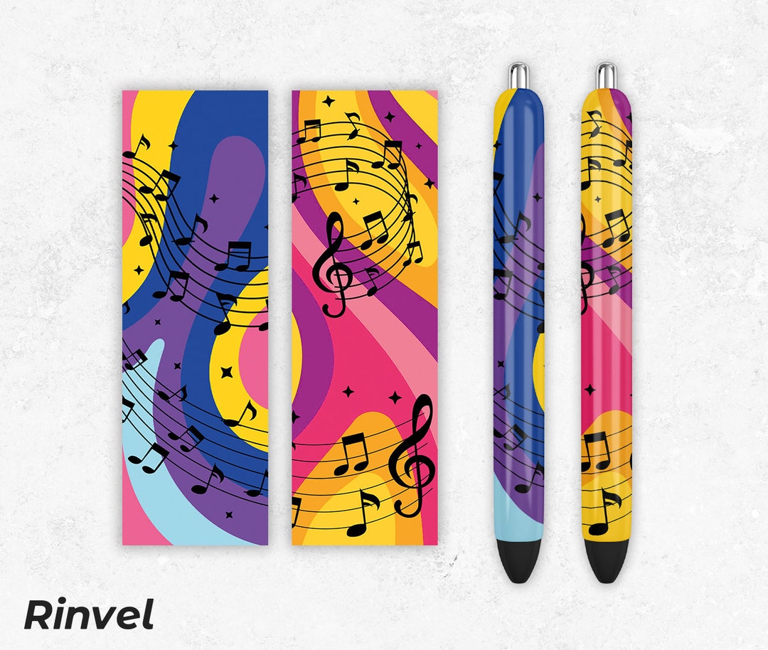 Pen Wraps PNG, Music Notes Pen Wraps Sublimation Designs, Waterslide ...