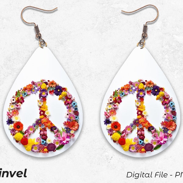 Floral Peace Sign - Etsy