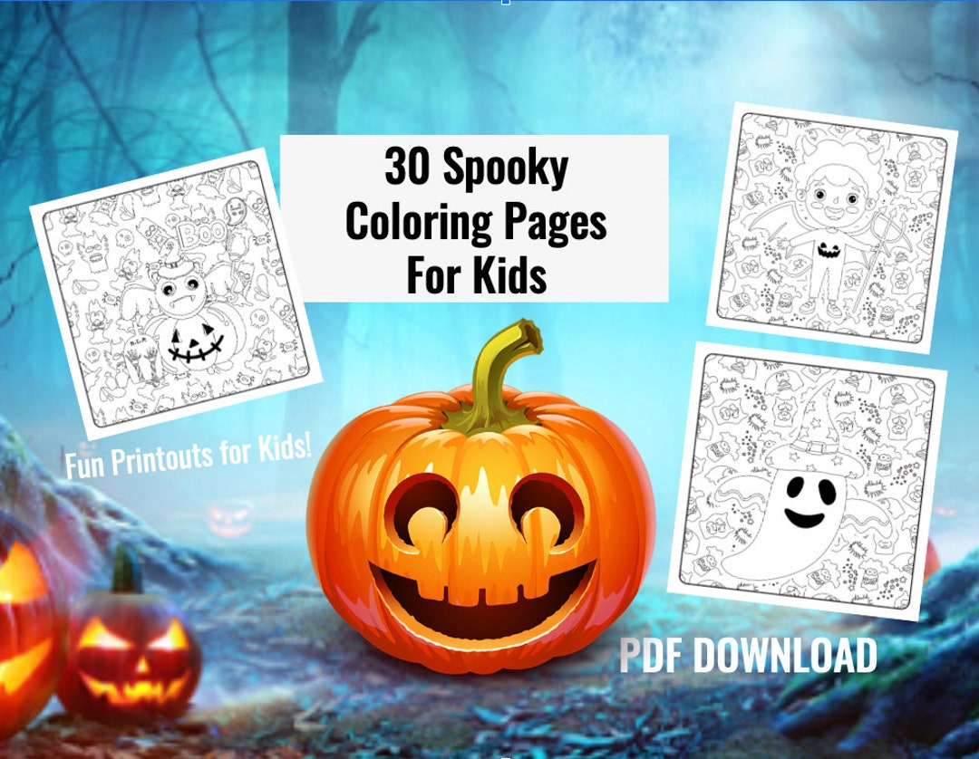 30 Spooky Halloween Coloring Pages for Kids - Etsy
