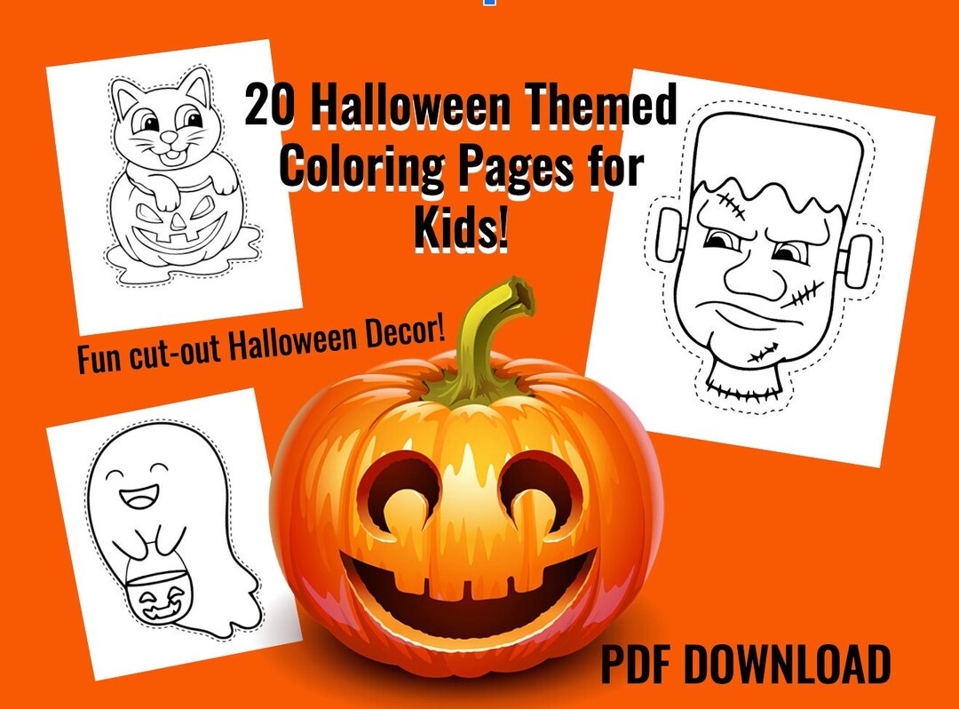 Kids Halloween Coloring Pages--digital Download - Etsy