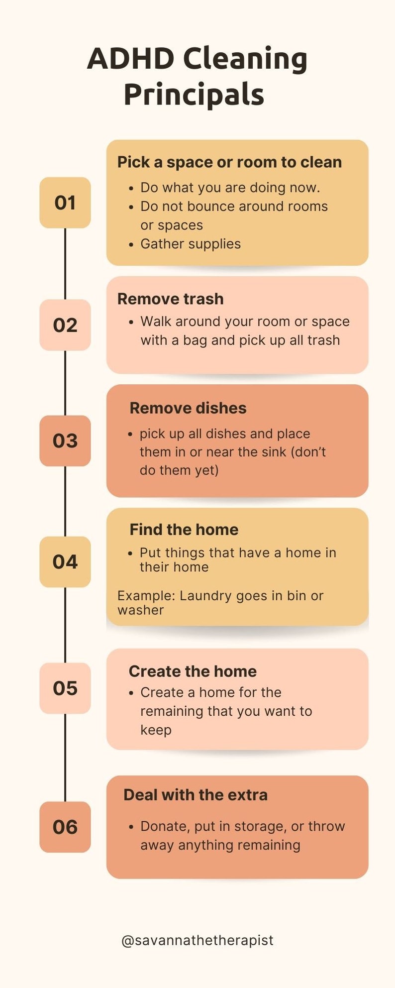 ADHD Cleaning Principals | ADHD Cheat Sheet | Social Work | Counseling ...