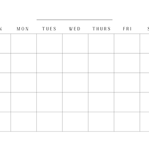 Simple Monthly Calendar Etsy