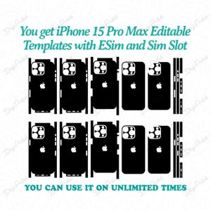 IPhone 15 Pro Max Editable and Printable Template by Digiartist Store ...