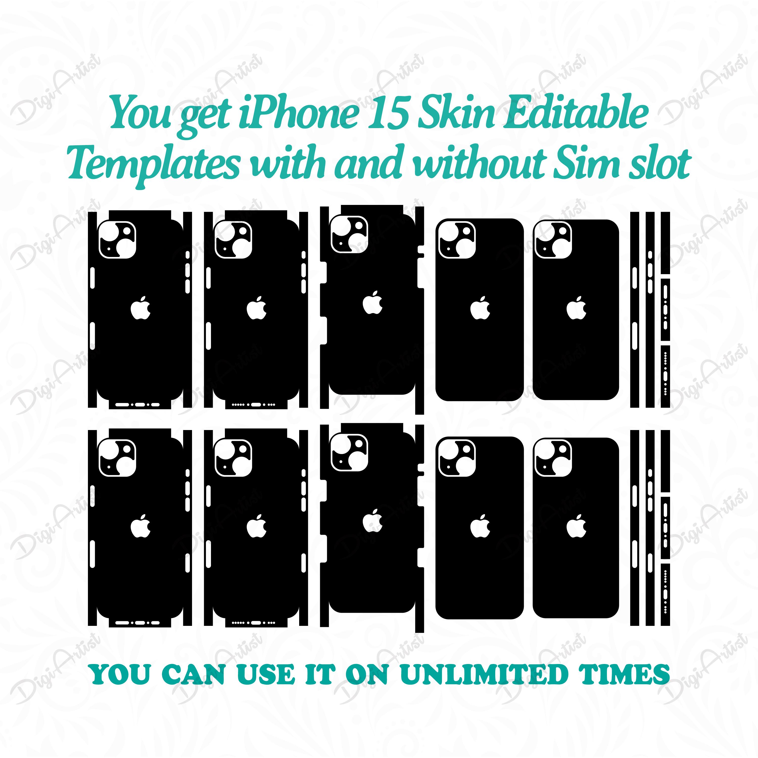 IPhone 15 Skin Editable and Printable Template by Digiartist Store ...