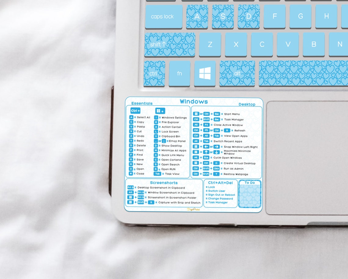Keyboard Shortcuts Printable Stickers, Window Shortcuts Decal Clipart ...