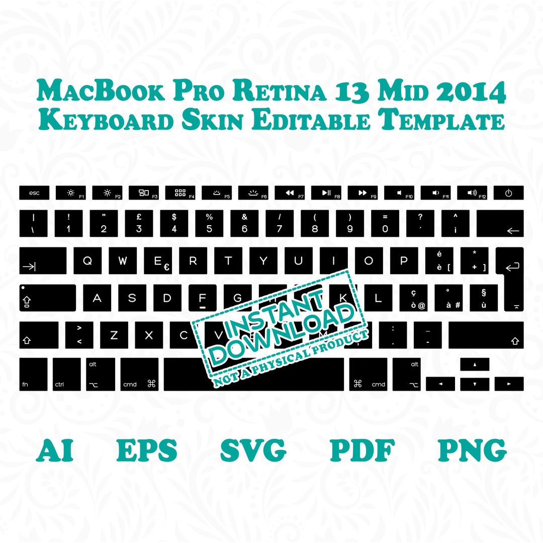 MacBook Pro 13 Skin Editable Template by Digiartist Store, MacBook Pro ...