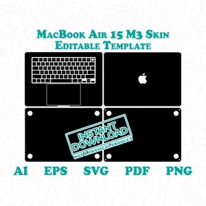MacBook Air 15 M3 Skin Editable Template Skin by Digiartist Store ...