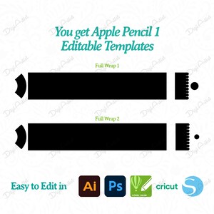 Apple Pencil Gen 1 Skin Editable Template by Digiartist Store in ...