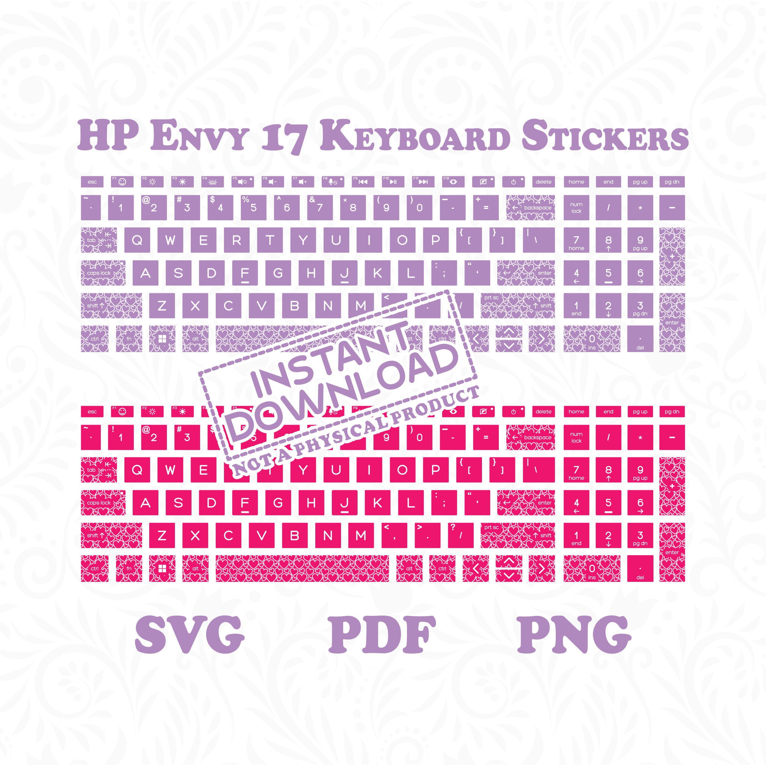 HP Envy 17 Keyboard Stickers - Set of 6 HP Envy Laptop Skin Cute ...