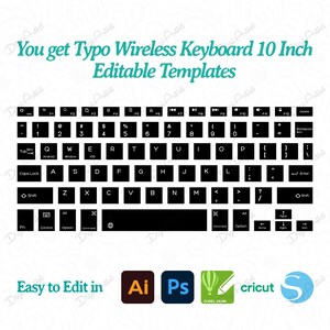 Typo Wireless Keyboard 10 Inch Editable Template by Digiartist Store ...