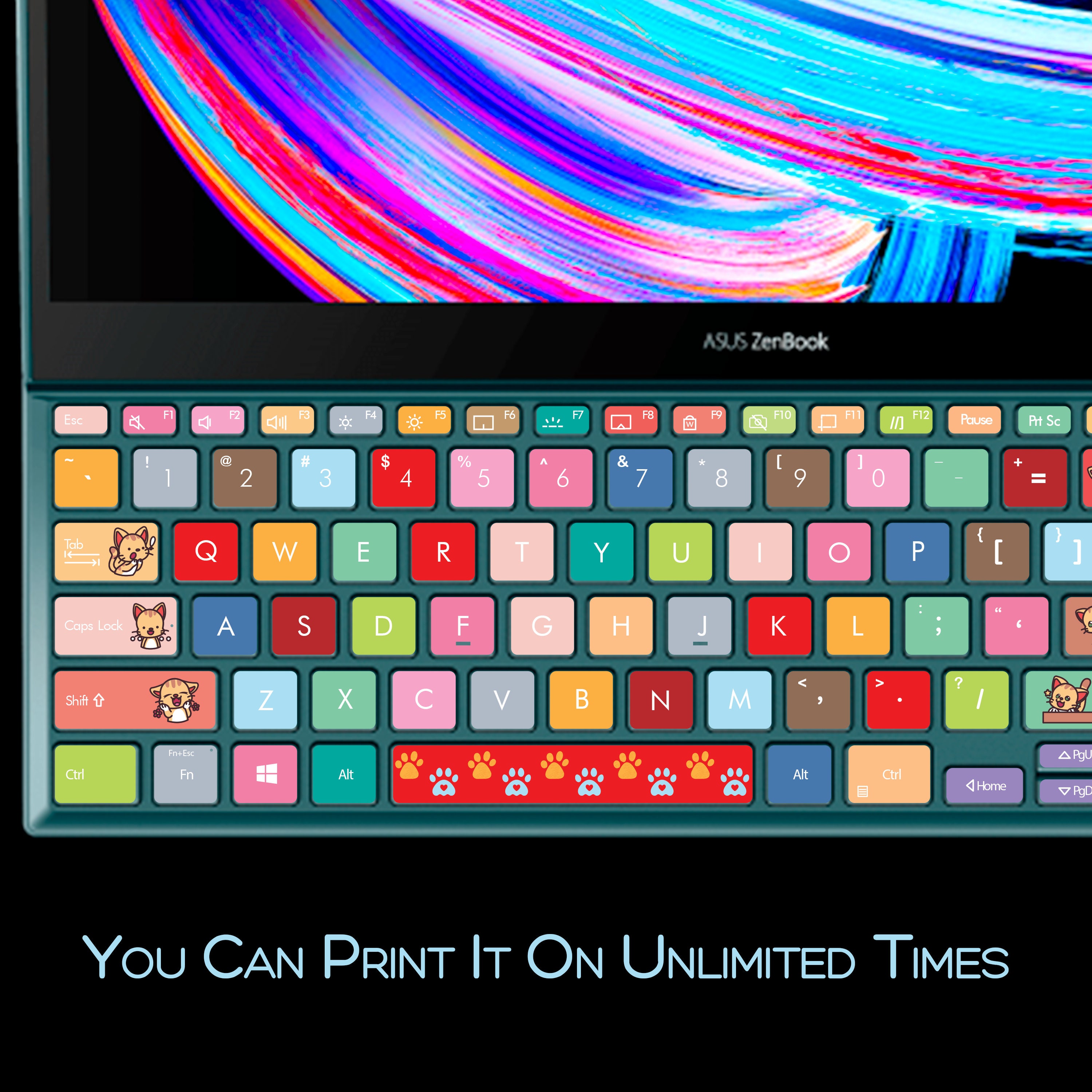 Zenbook Pro Duo 15 Cute Keyboard Stickers, Asus Laptop Skin Zenbook Pro ...