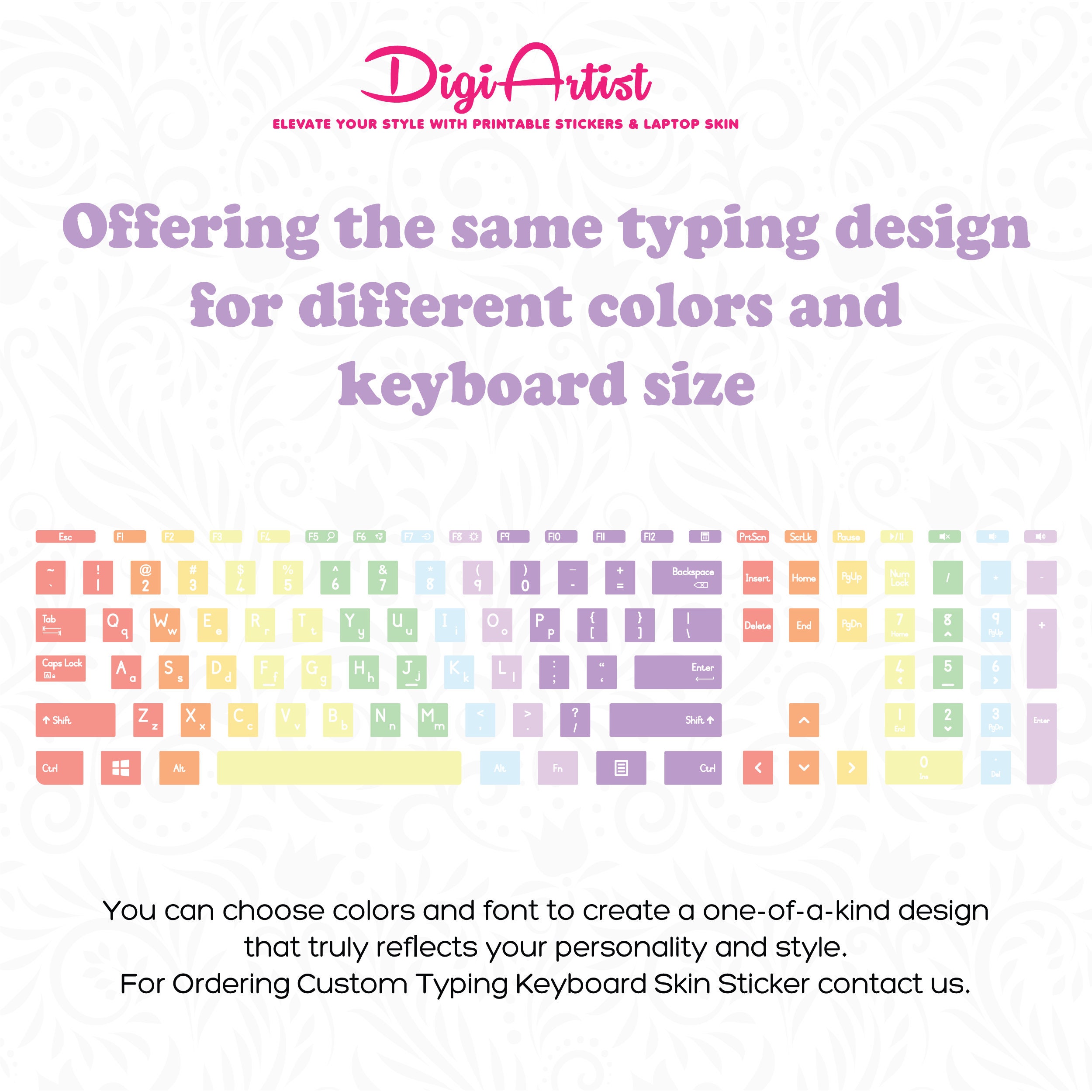 Microsoft Wireless Keyboard 800 Skins Set of 8 Multi-color Typing ...