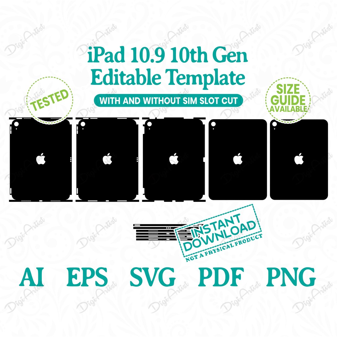 Apple iPad 10.9 10th-gen 2022 Editable Template by Digiartist Store ...