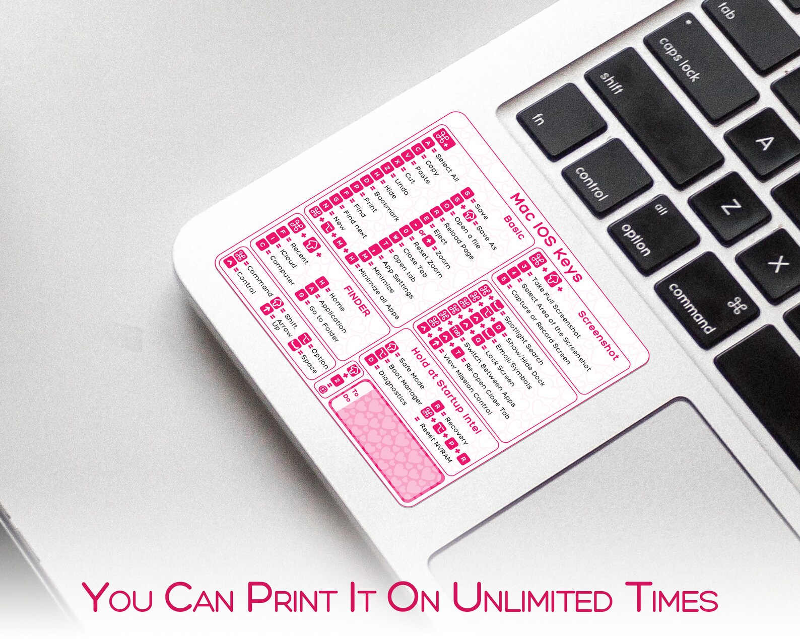 Mac Keyboard Shortcuts Printable Stickers, Shortcuts Decal Clipart ...