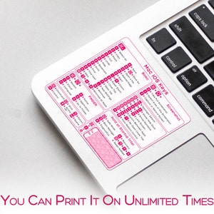 Mac Keyboard Shortcuts Printable Stickers, Shortcuts Decal Clipart ...