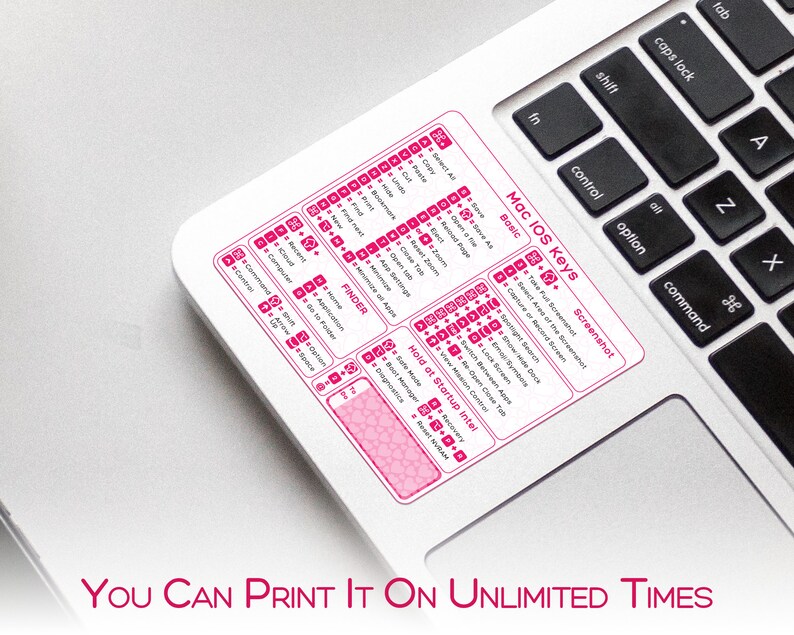 Mac Keyboard Shortcuts Printable Stickers, Shortcuts Decal Clipart ...