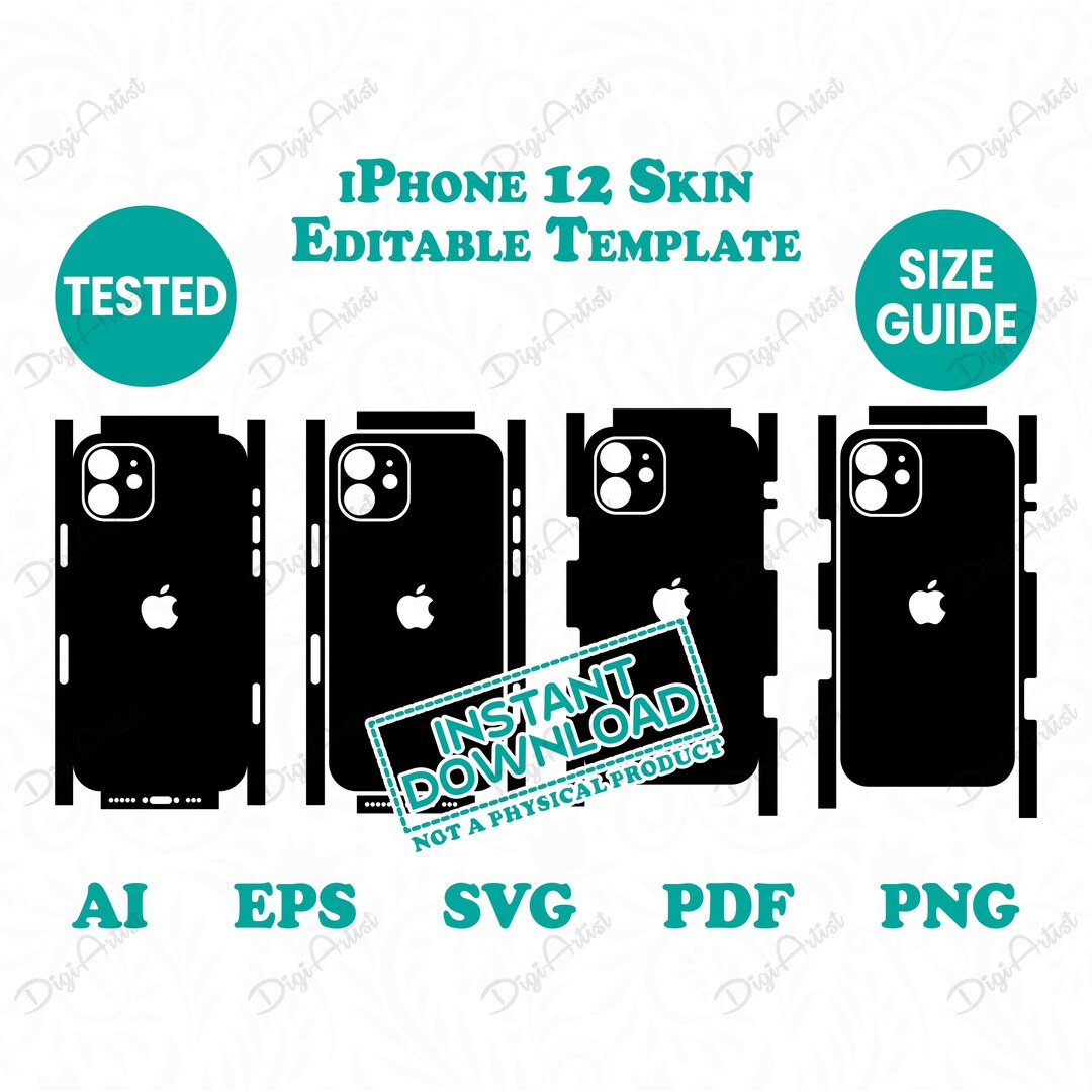 Apple iPhone 12 Template by Digiartist Store, iPhone 12 Skin Editable ...